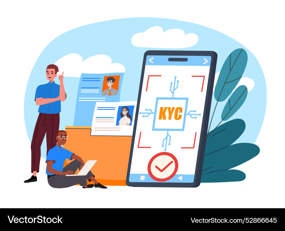 Customer verification concept know your client Vector Image