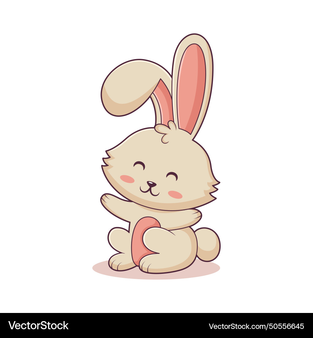 Cute bunny character design Royalty Free Vector Image