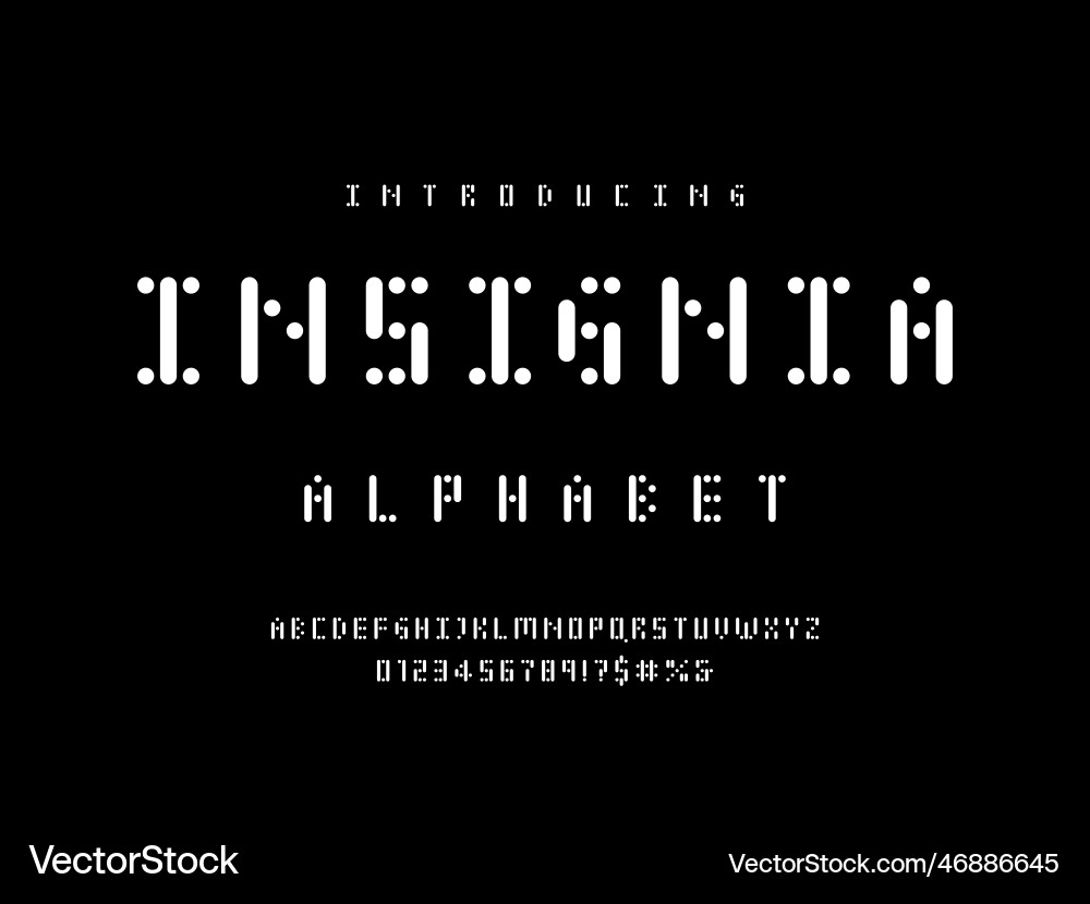 Digital font Royalty Free Vector Image - VectorStock