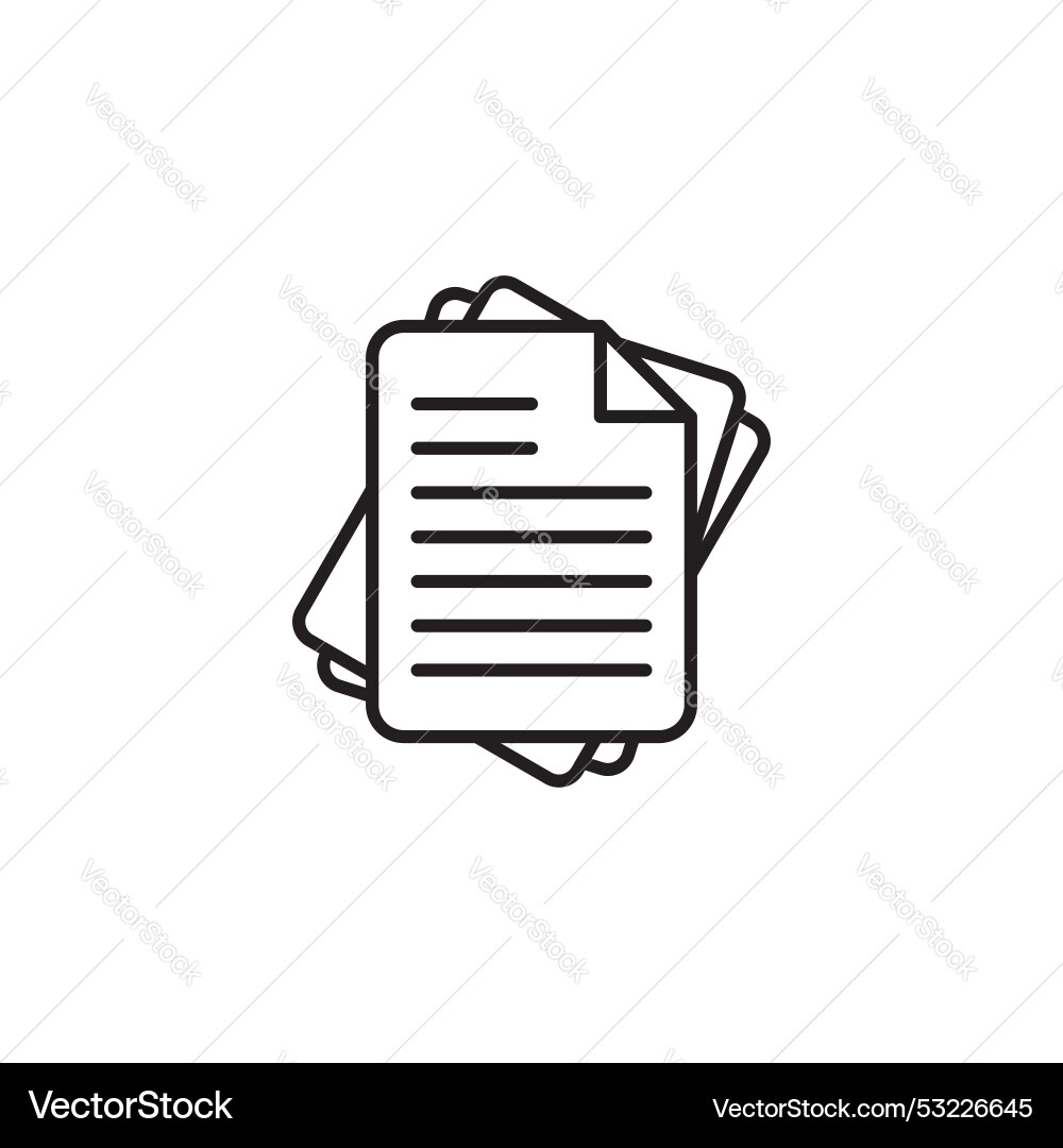 Document papers pile icon set office paperwork Vector Image
