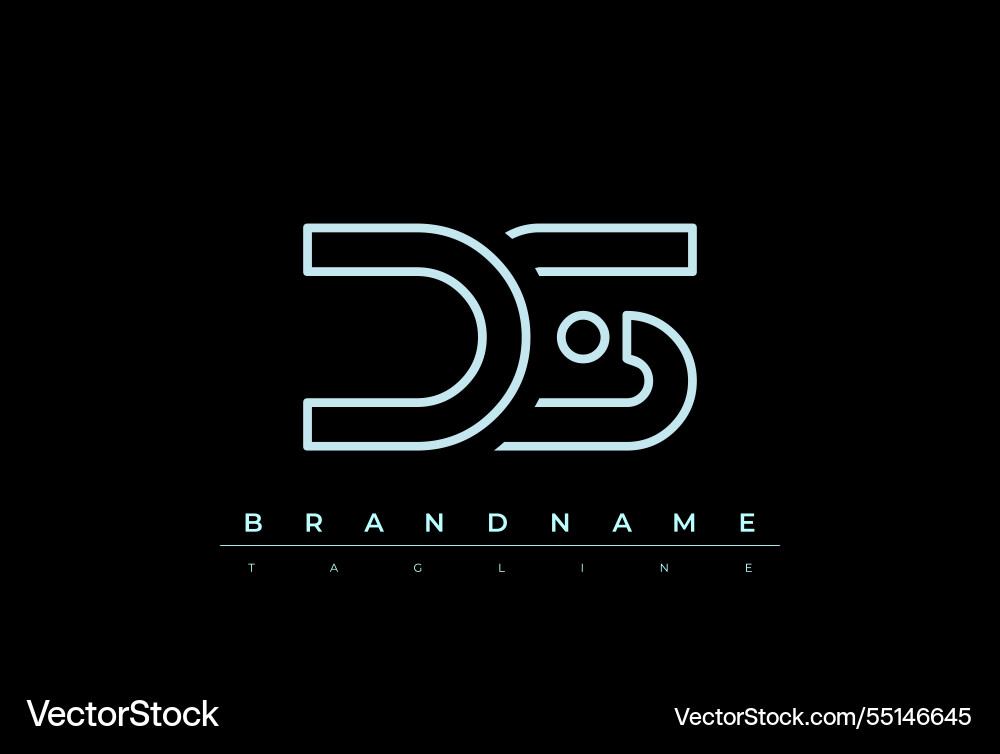 Ds technology letter logo template Royalty Free Vector Image