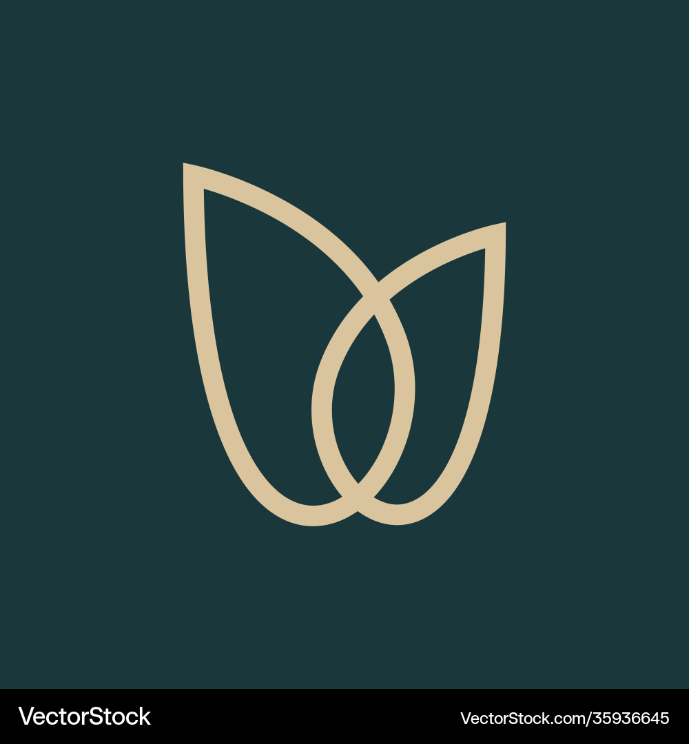 Gold tulip logo icon Royalty Free Vector Image