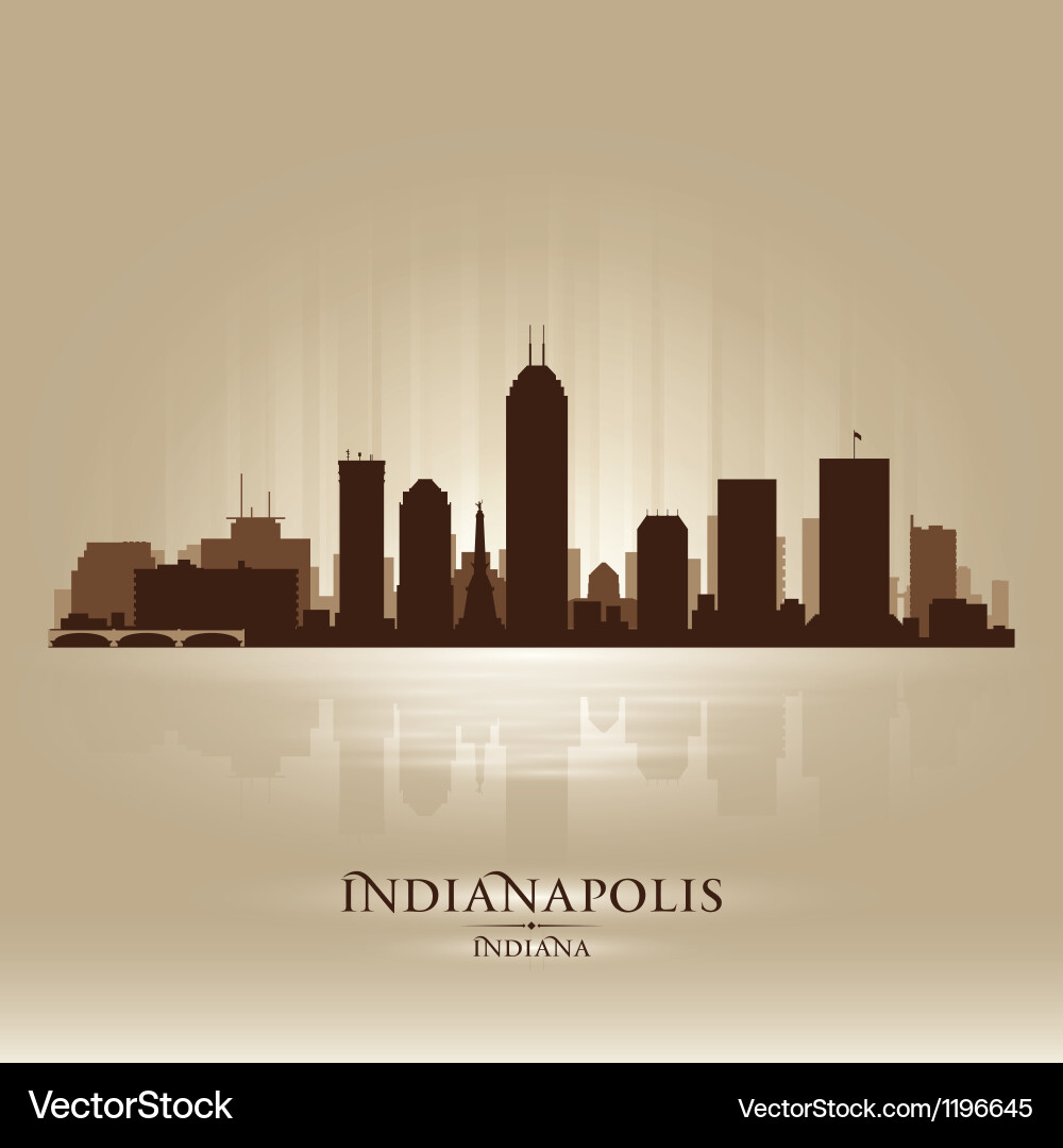 Indianapolis Skyline Silhouette Royalty Free Vector Image