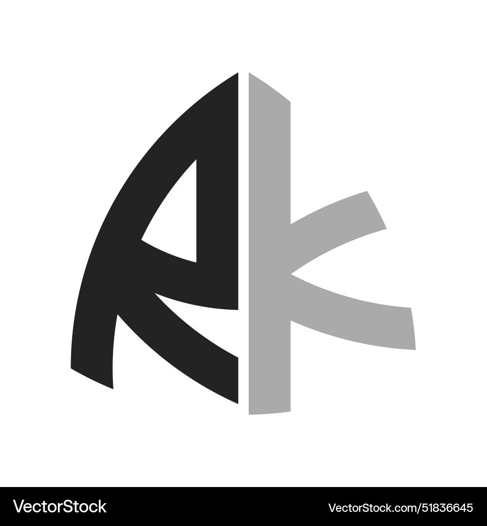 Modern creative rk logo design letter icon Vector Image