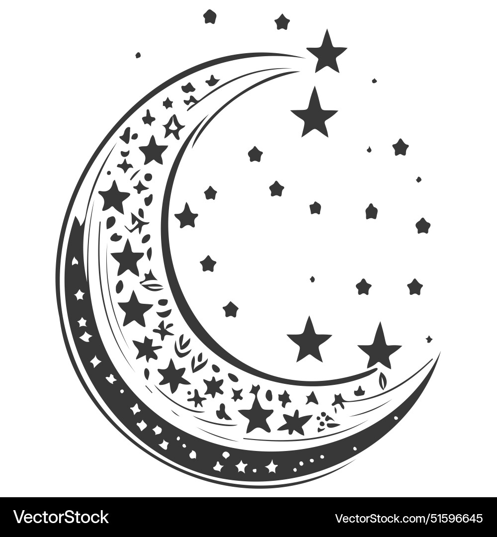 Moon star ramadan arabic islamic grey Royalty Free Vector
