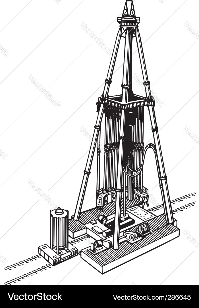 Oil Rig Machinery Royalty Free Vector Image - VectorStock