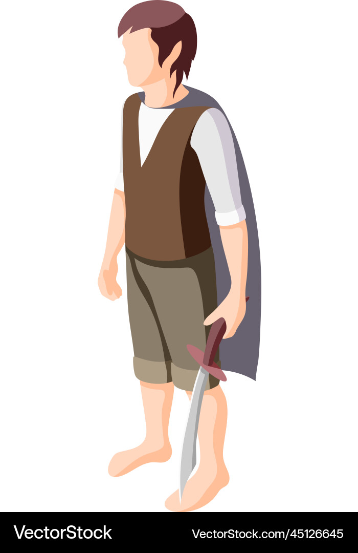 Peasant warrior cosplay composition Royalty Free Vector