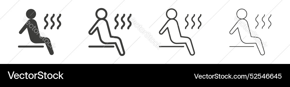 Sauna icon set on white background Royalty Free Vector Image