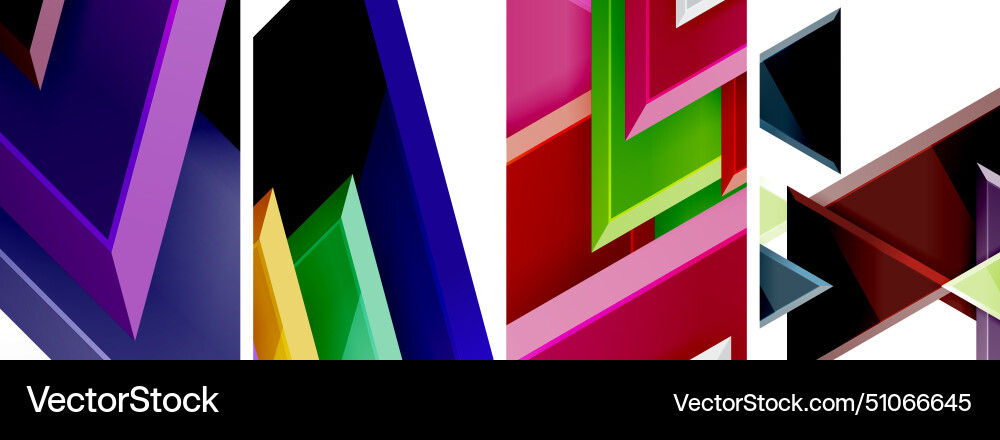 Vibrant colors and geometric shapes create a bold Vector Image