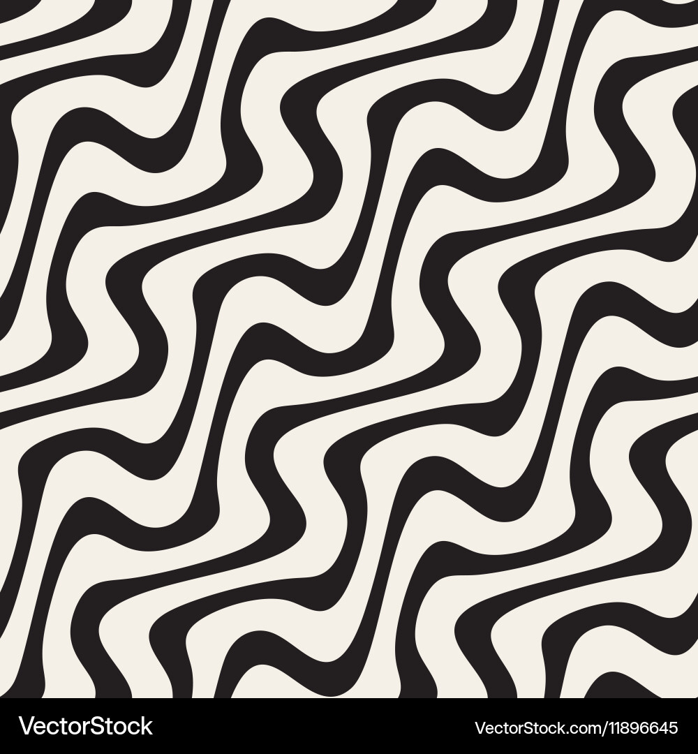 Wavy Line Pattern - Black & White Royalty Free Vector