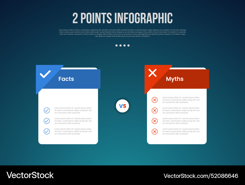 2 or two point template comparison versus things Vector Image