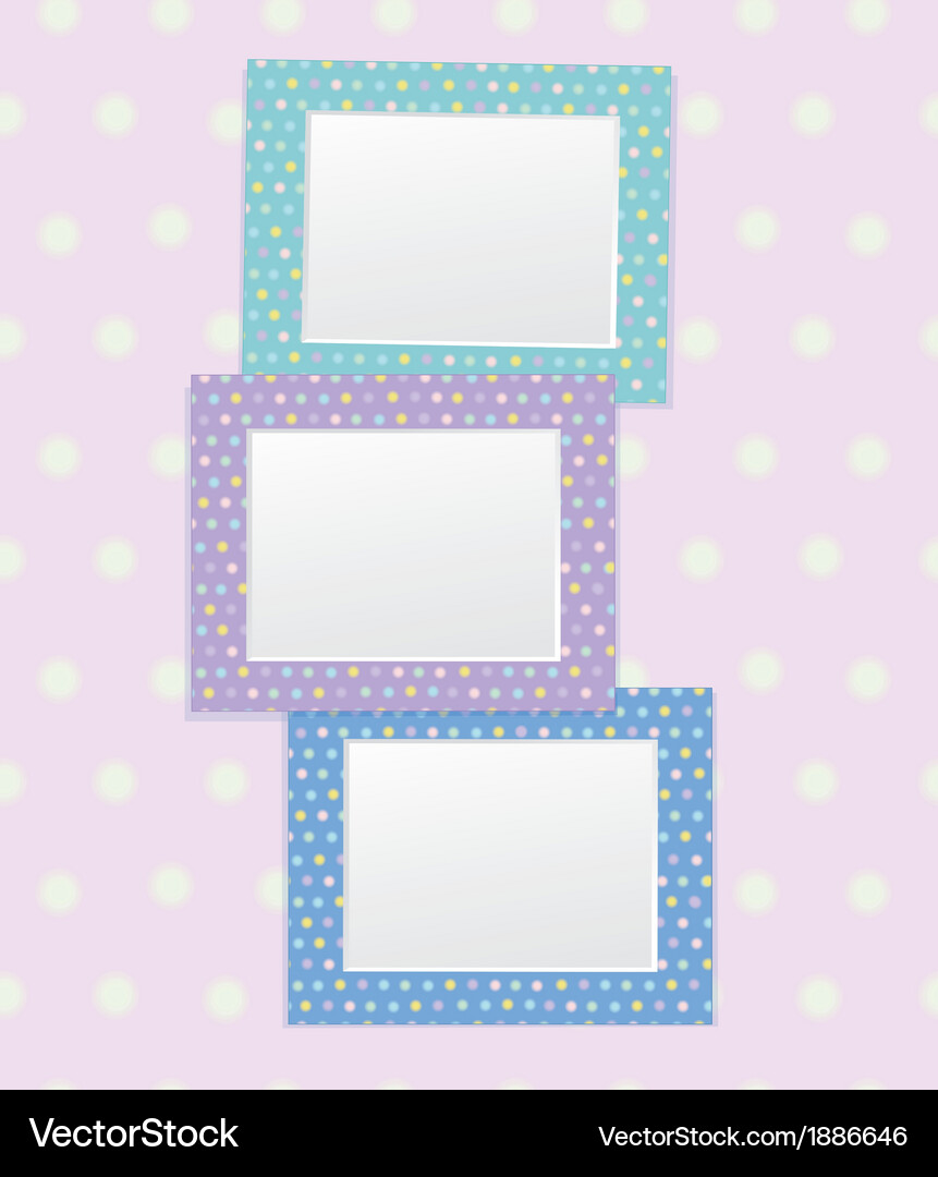 Colorful Photo Frames with Polka Dots Royalty Free Vector