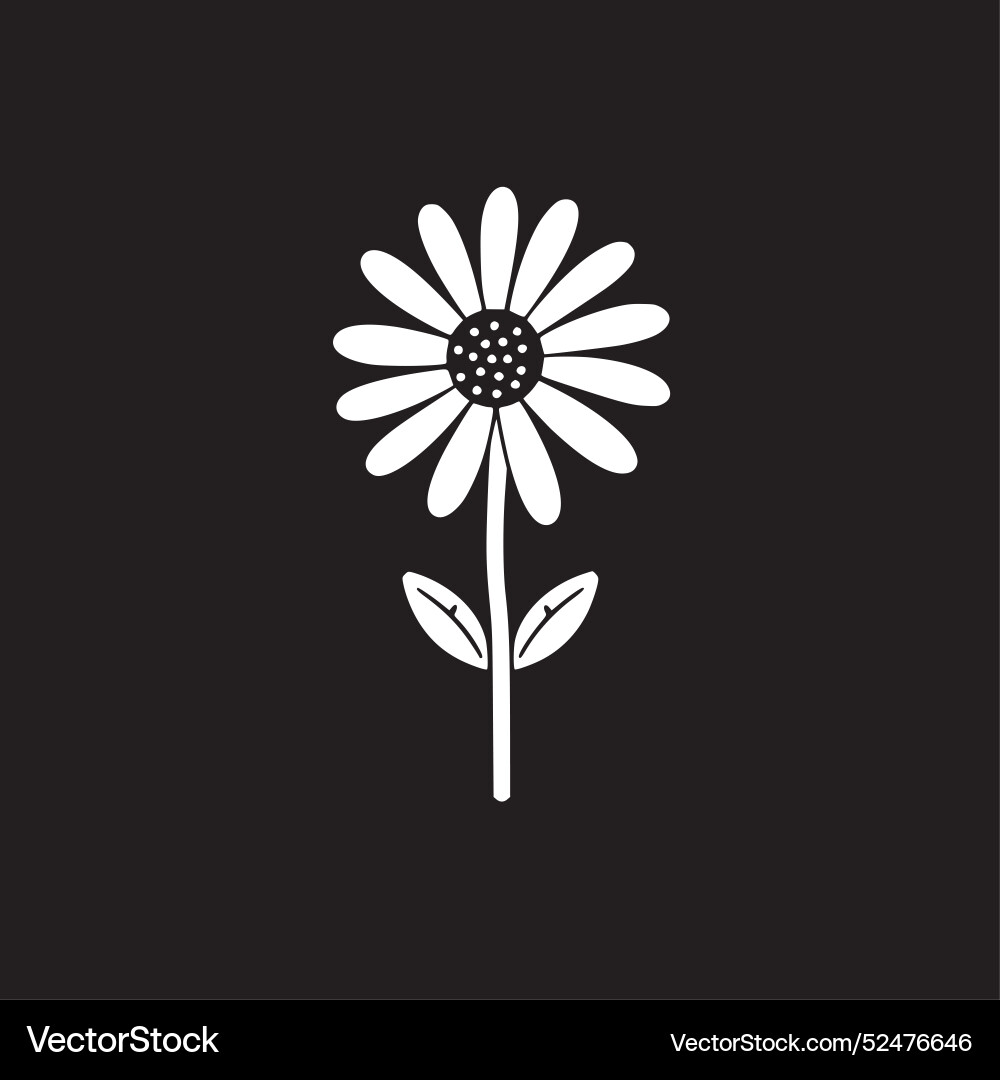 Daisy - minimalist and flat logo Royalty Free Vector Image