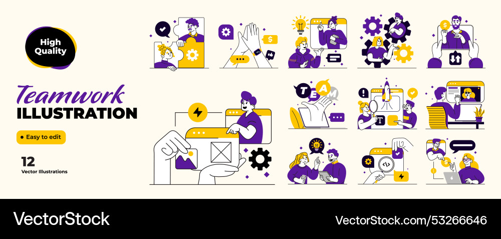 Flat design modern of teamwork Royalty Free Vector Image