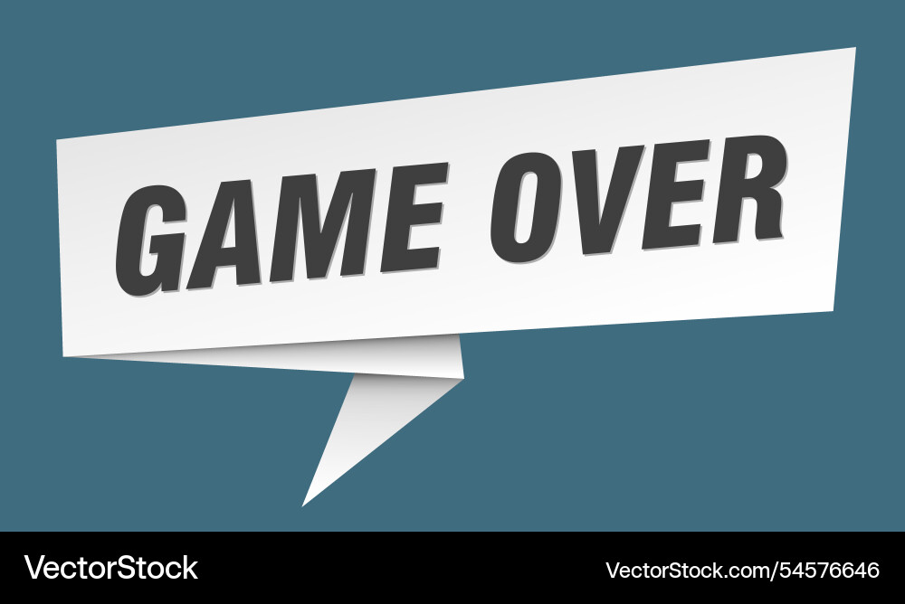 Game over banner speech bubble label Royalty Free Vector