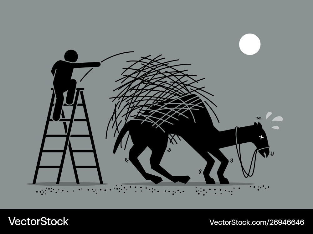 Last straw that breaks camel back artwork Vector Image