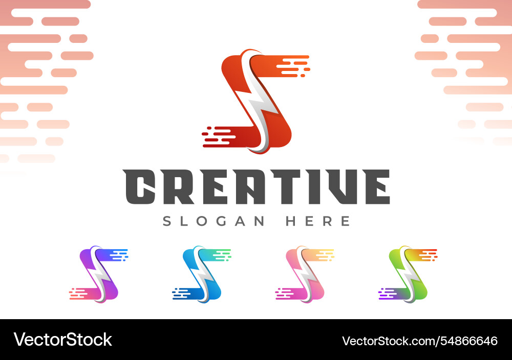 Letter s energy logo or electric Royalty Free Vector Image