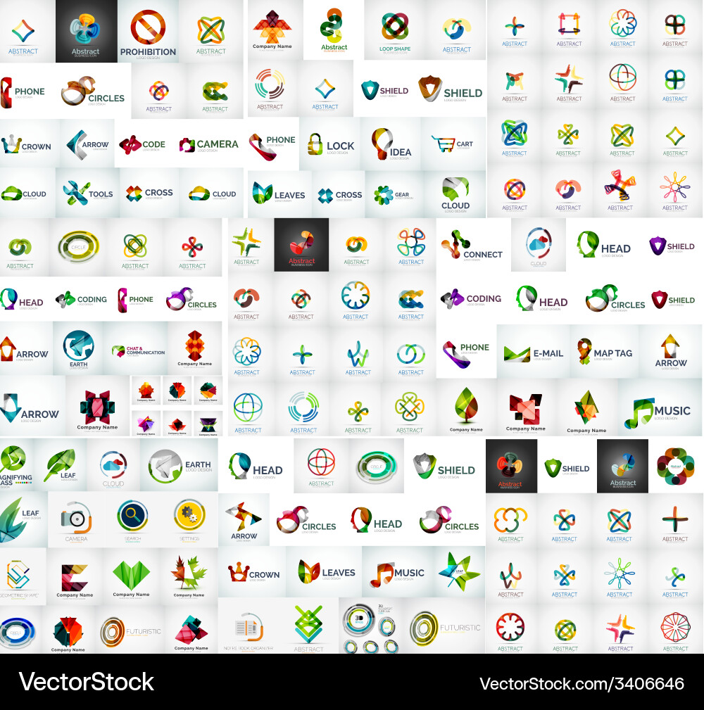 Logo mega collection Royalty Free Vector Image