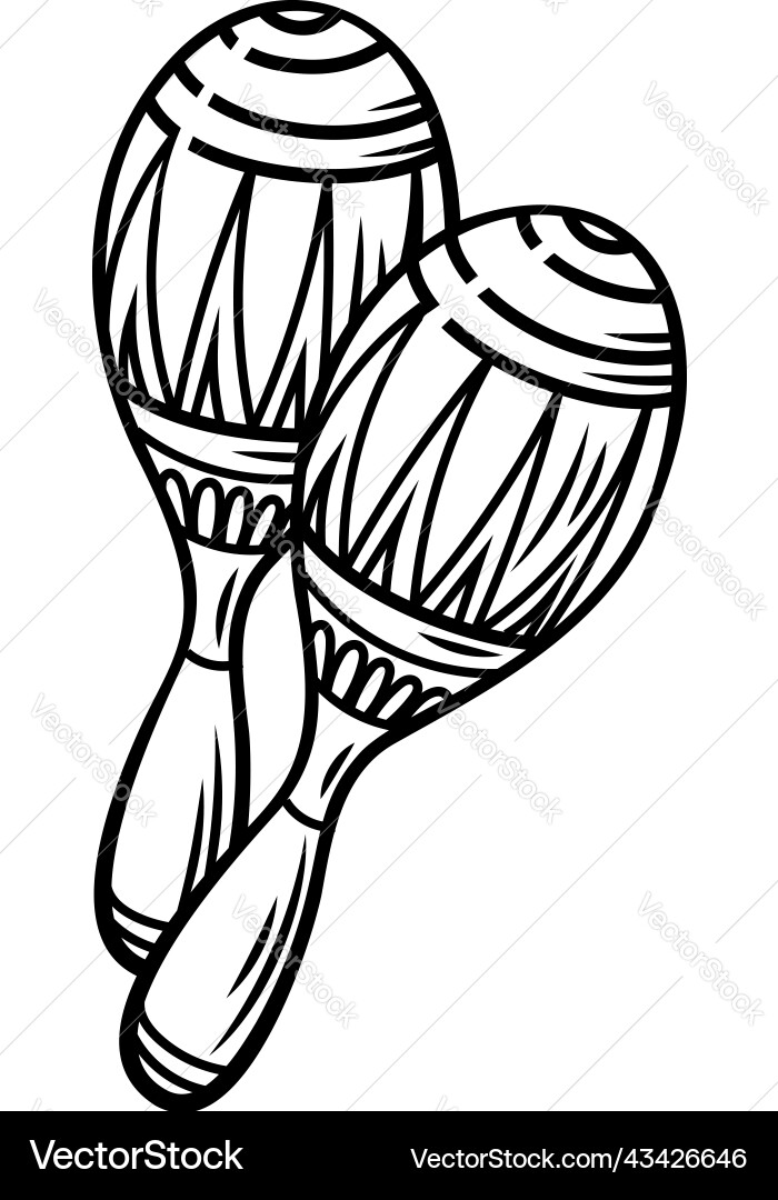 Maracas icon outline Royalty Free Vector Image