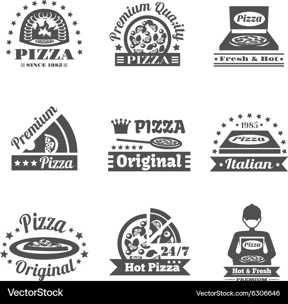 Pizzeria label set Royalty Free Vector Image - VectorStock