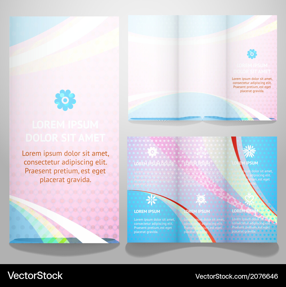 Professional three fold business flyer template Vector Image
