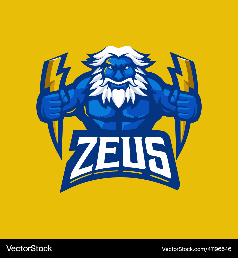 Zeus holding lightning Royalty Free Vector Image