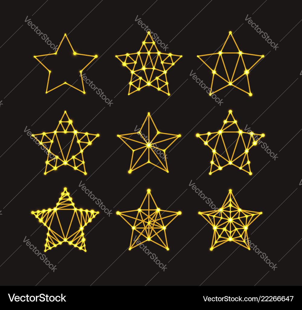 Art Deco Geometric Star Set Royalty Free Vector Image