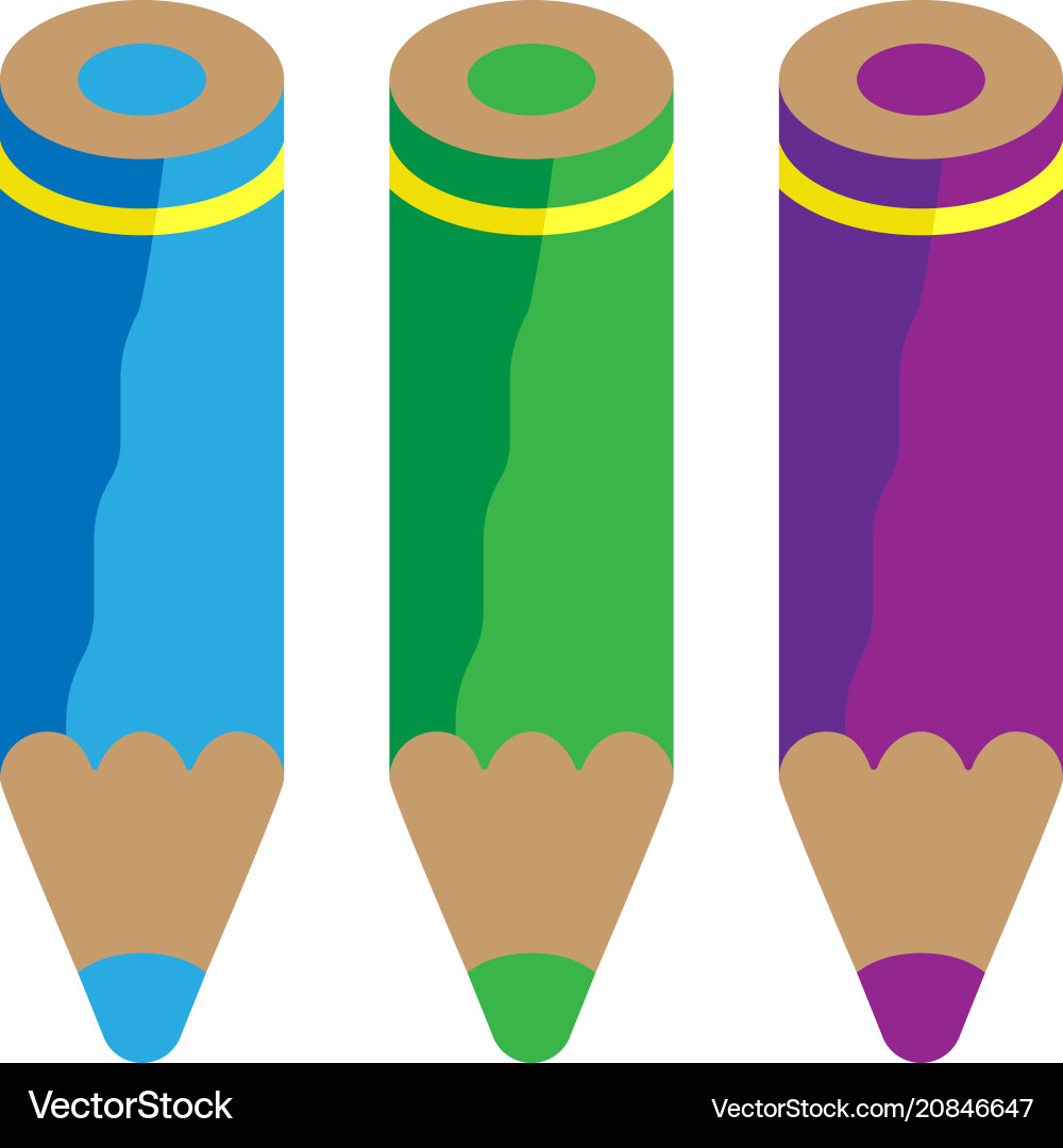 Colorful Pencils - Cold Palette Royalty Free Vector Image