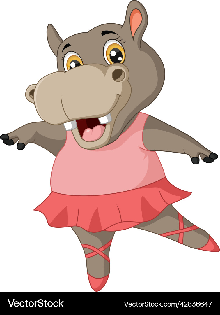Cute Hippo Ballet Dancer Royalty Free Vector Image