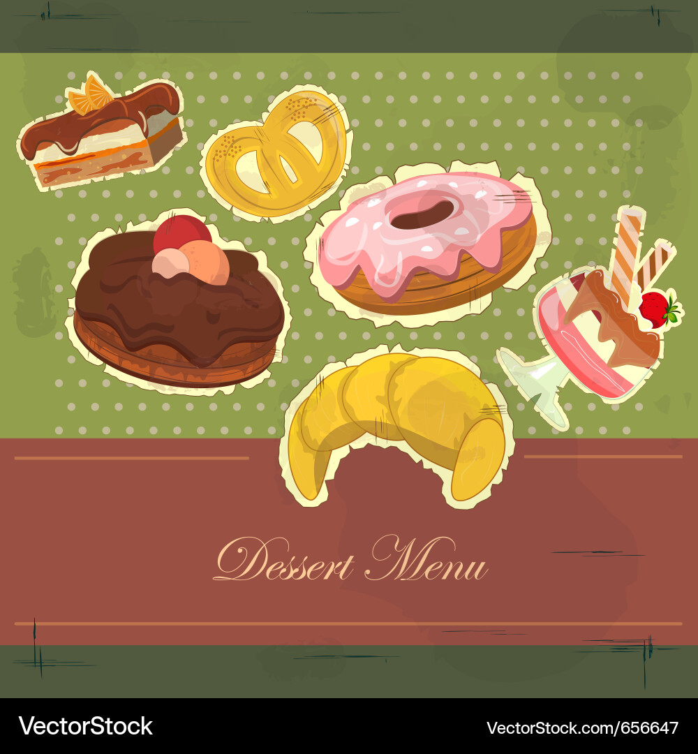 Dessert menu cover Royalty Free Vector Image - VectorStock