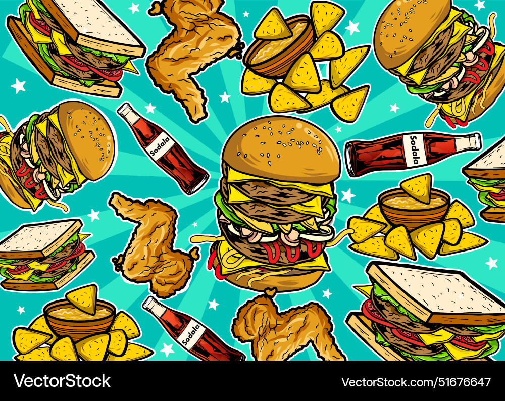 Fast food 5 Royalty Free Vector Image - VectorStock