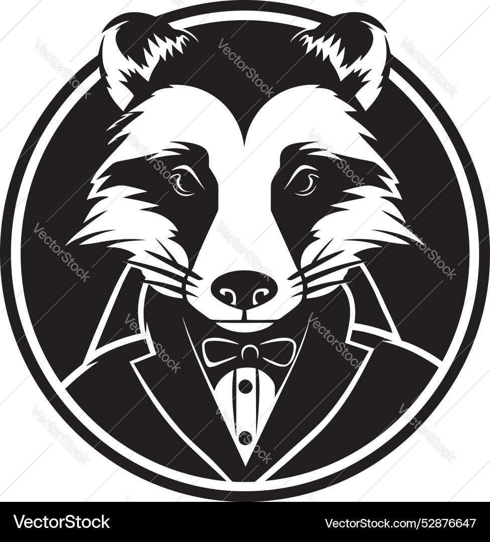 Fearless leader icon badger kingdom emblem Vector Image