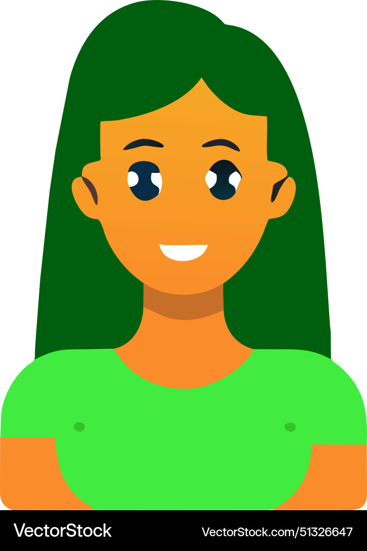 Girl green icon Royalty Free Vector Image - VectorStock
