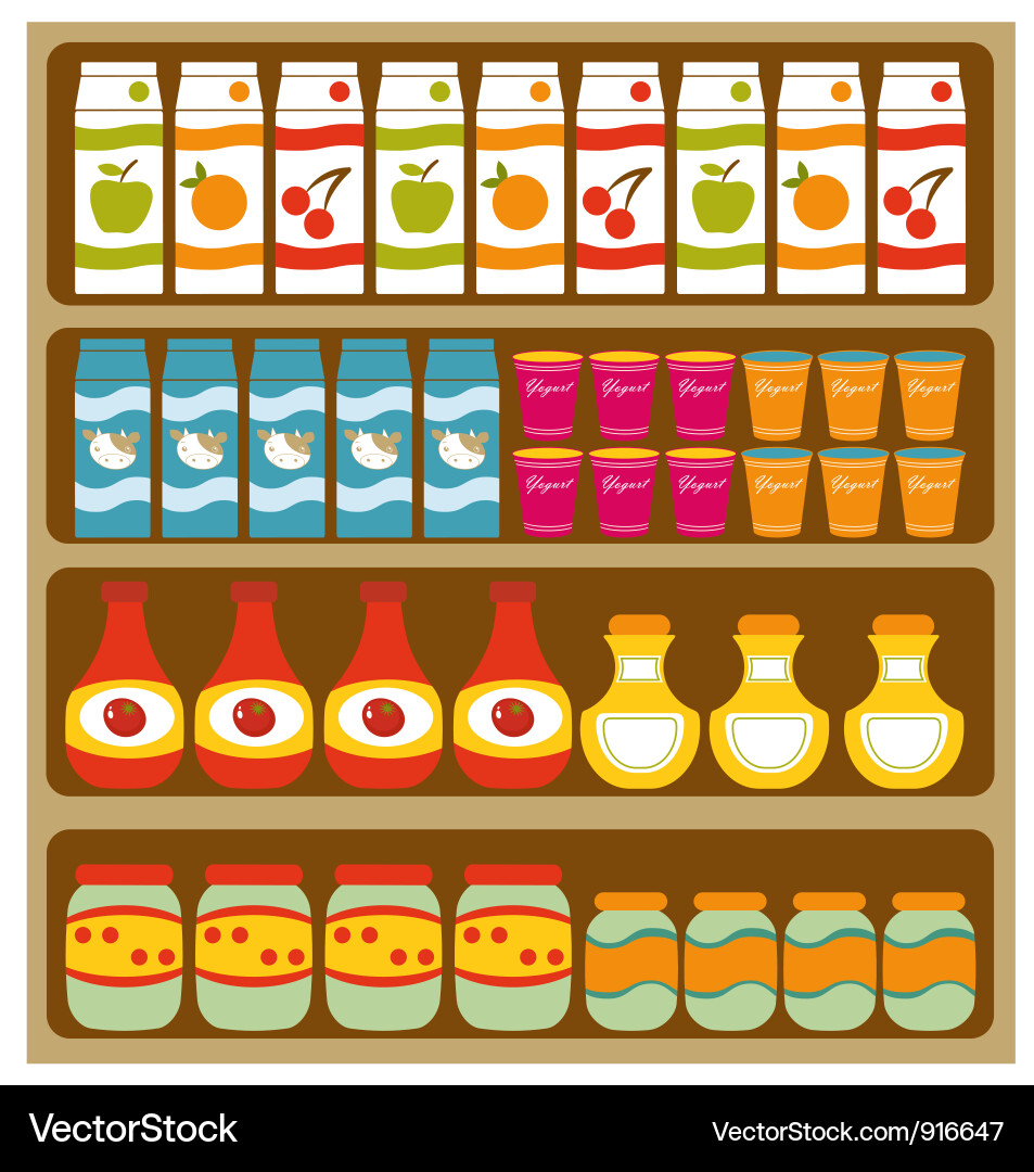 Grocery Store Shelves Royalty Free Vector Image
