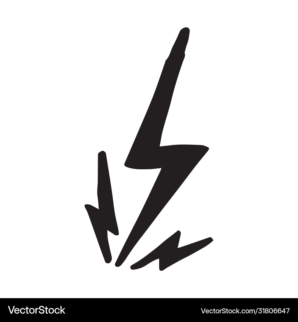 Hand drawn doodle electric lightning bolt symbol Vector Image