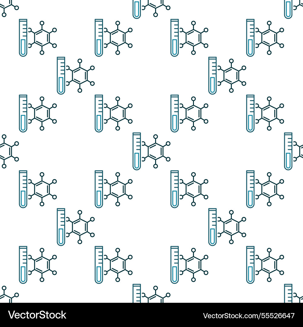 Laboratory test tube and chemical hexagonal Vector Image