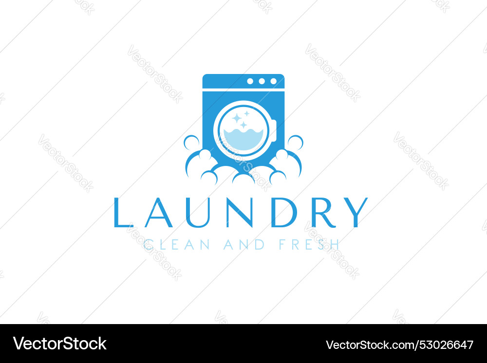 Laundry logo design template washing machine Vector Image