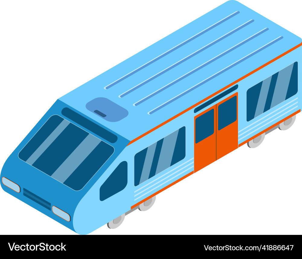 Metro train head composition Royalty Free Vector Image