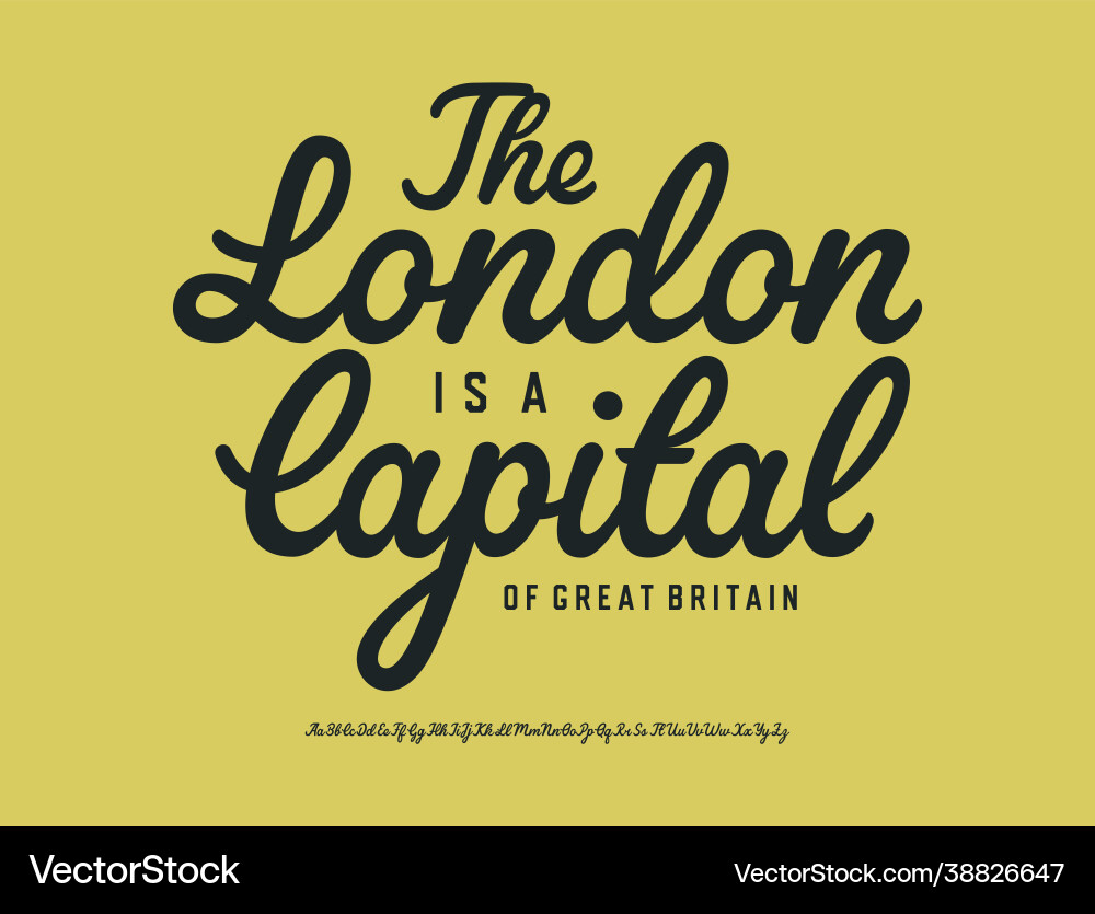 Original monoline script font Royalty Free Vector Image