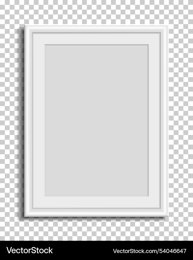 Realistic vertical blank white picture frame Vector Image