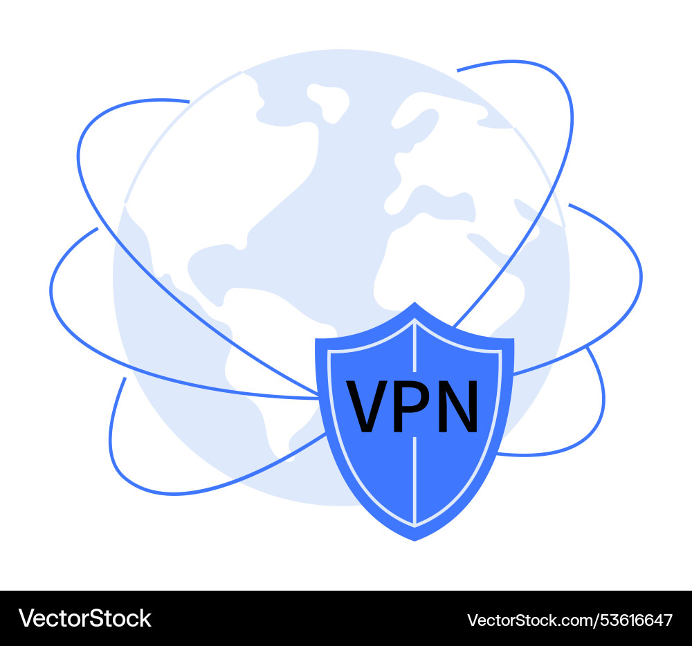 Secure vpn with global connectivity for ultimate Vector Image