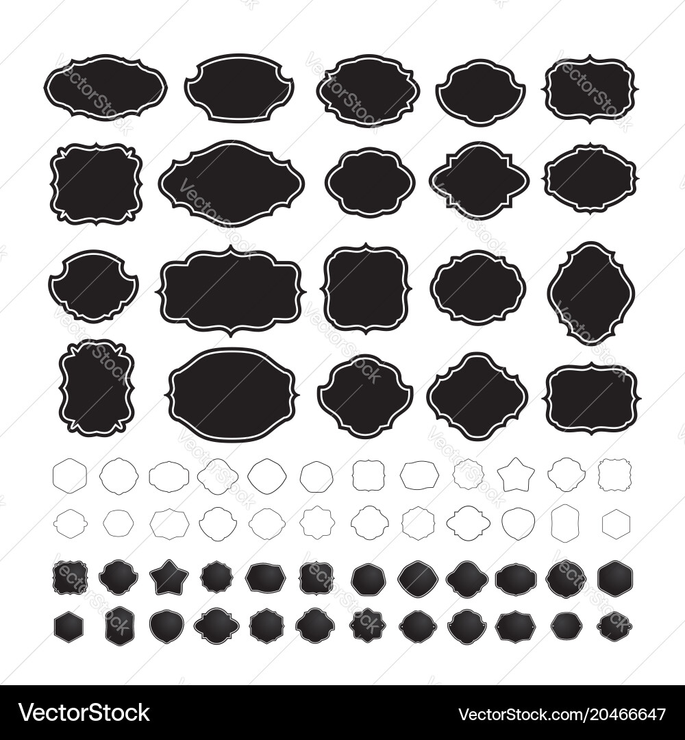 Set of vintage frames for emblems labels Vector Image