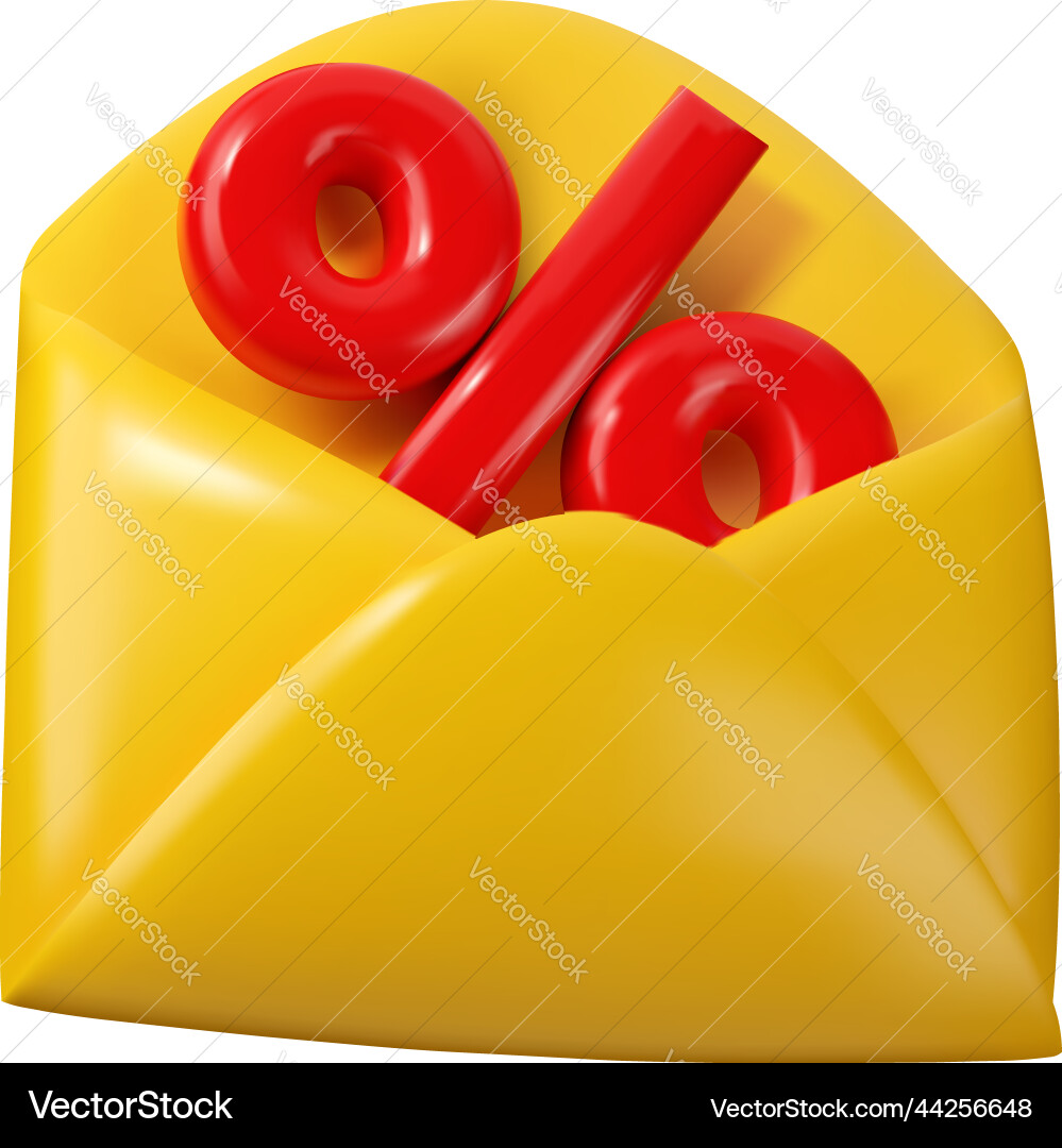 3d sale mail icon Royalty Free Vector Image - VectorStock