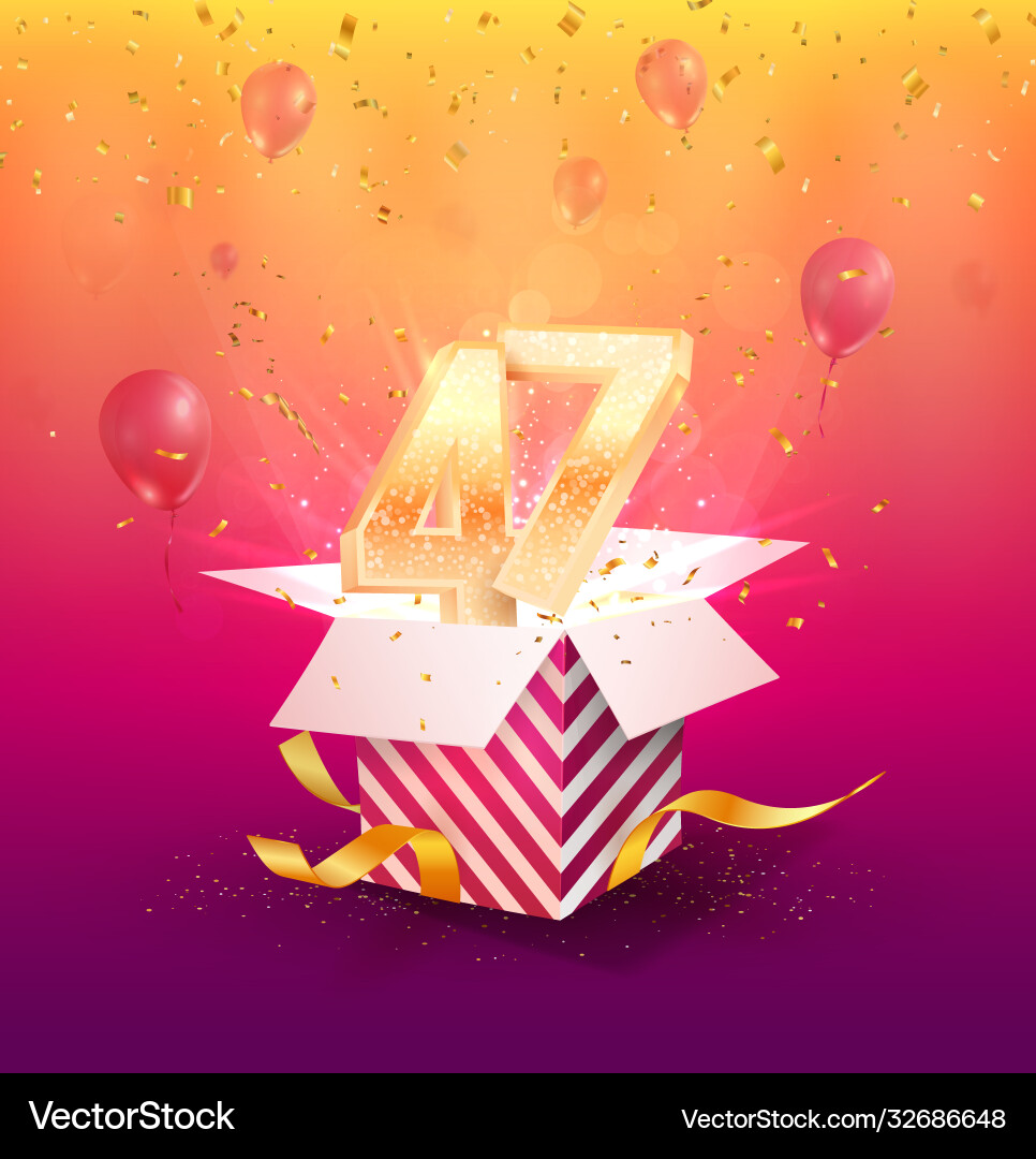 47th years anniversary design element Royalty Free Vector