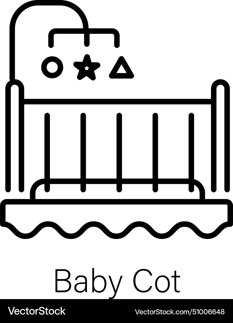 Baby cot Royalty Free Vector Image - VectorStock