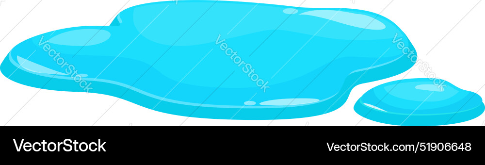 Blue liquid puddle spilling on the ground Vector Image