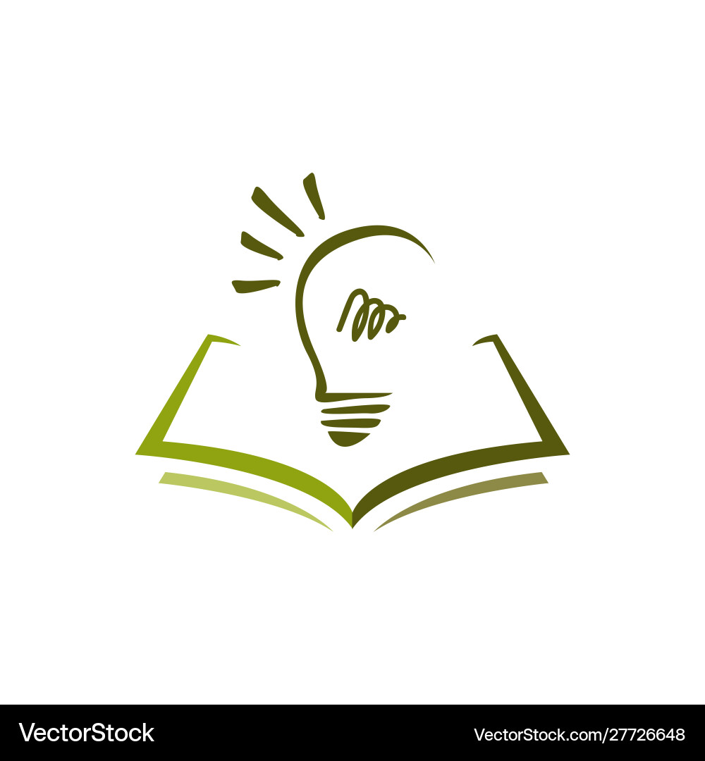 Education logo design a book and idea bulb Vector Image
