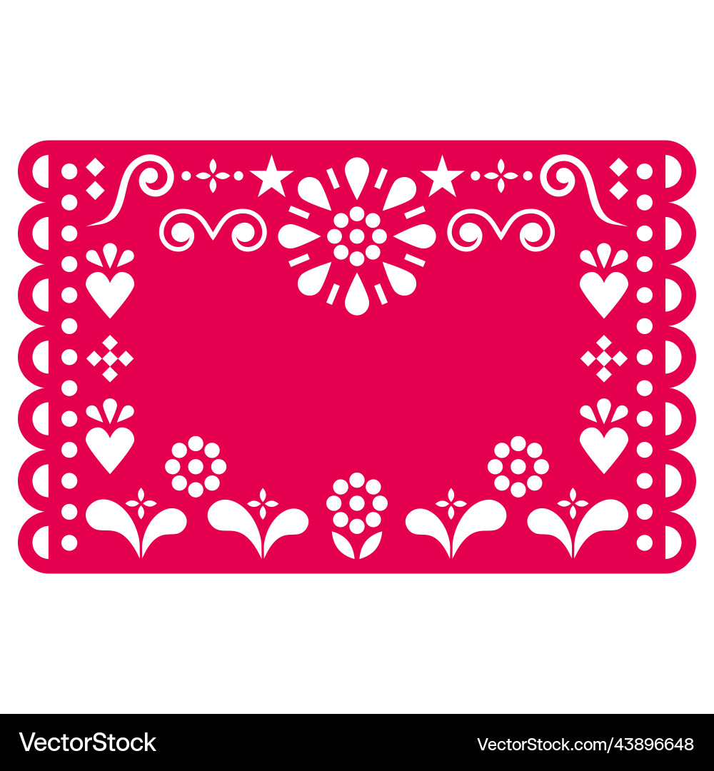 Floral mexican papel picado template design Vector Image