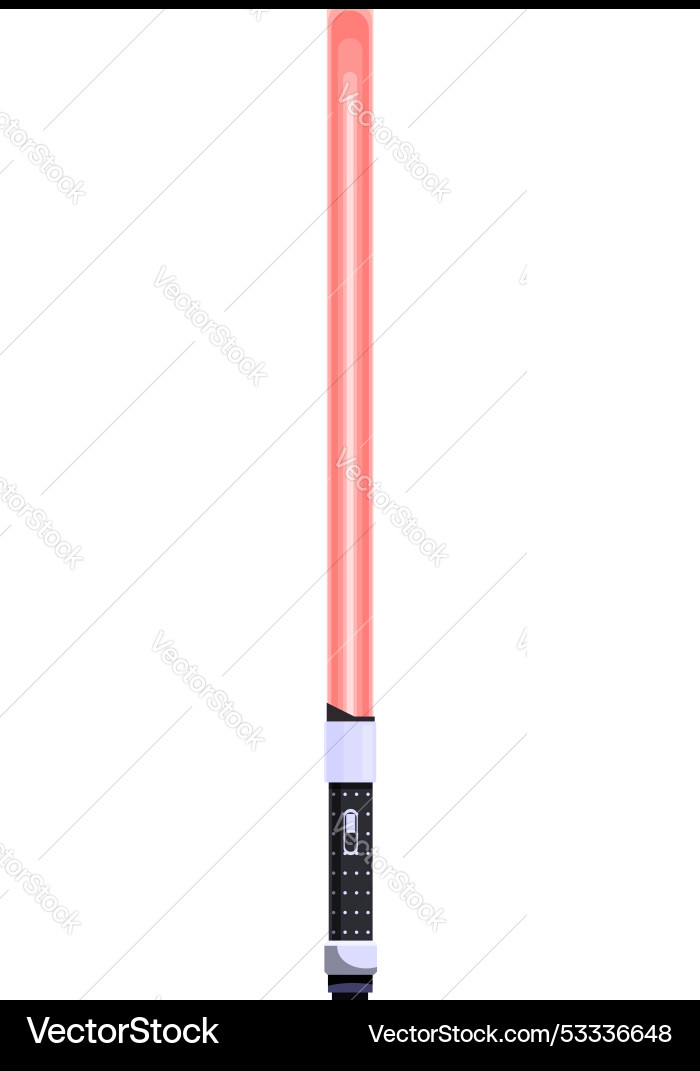 Futuristic energy sword is glowing red with power Vector Image