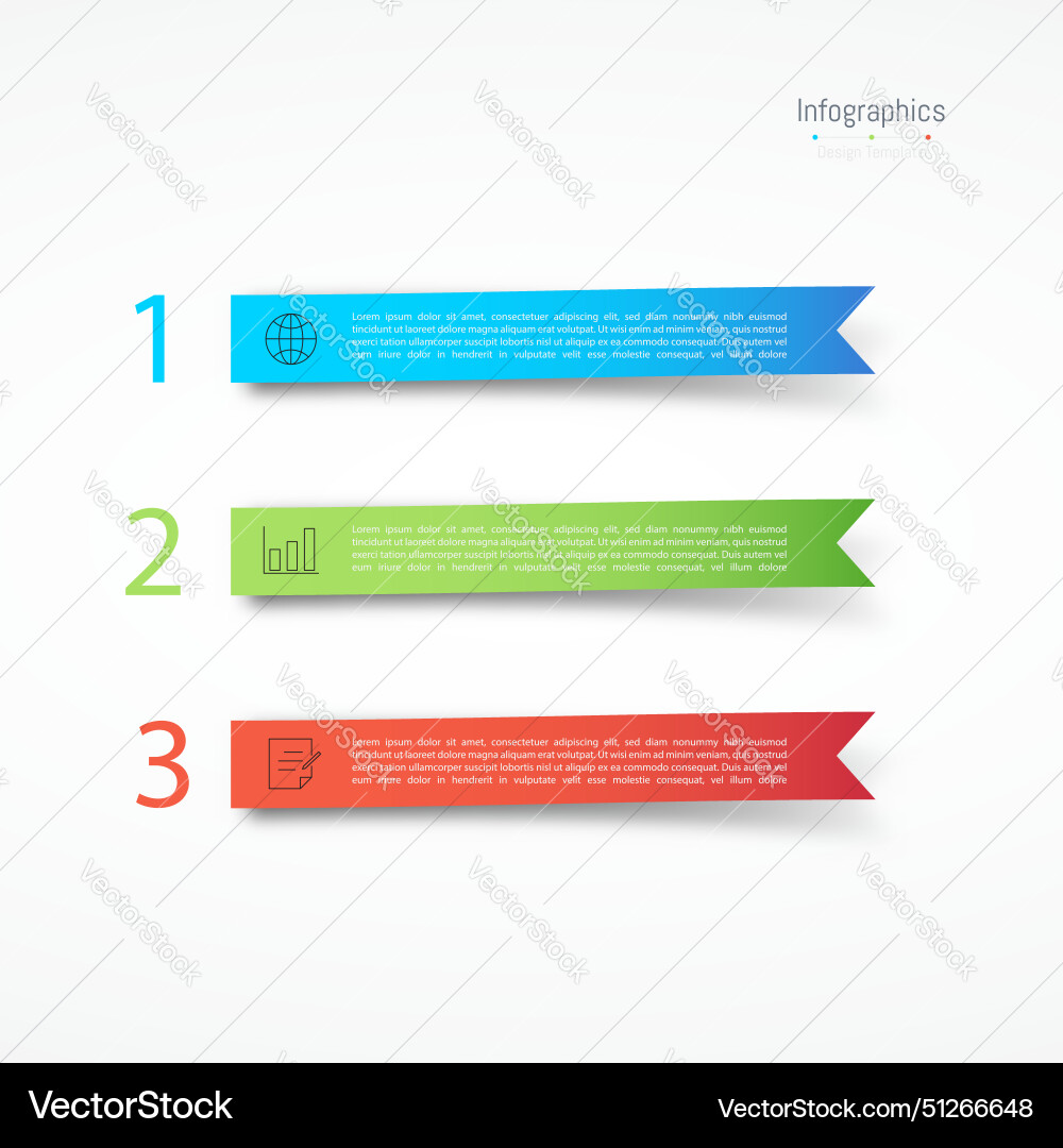 Infographic 3 options design elements Royalty Free Vector